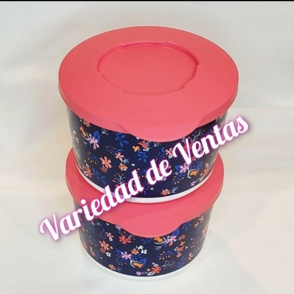 Tupperware | Kitchen | Falling For Floral Stacking Canister Set ...